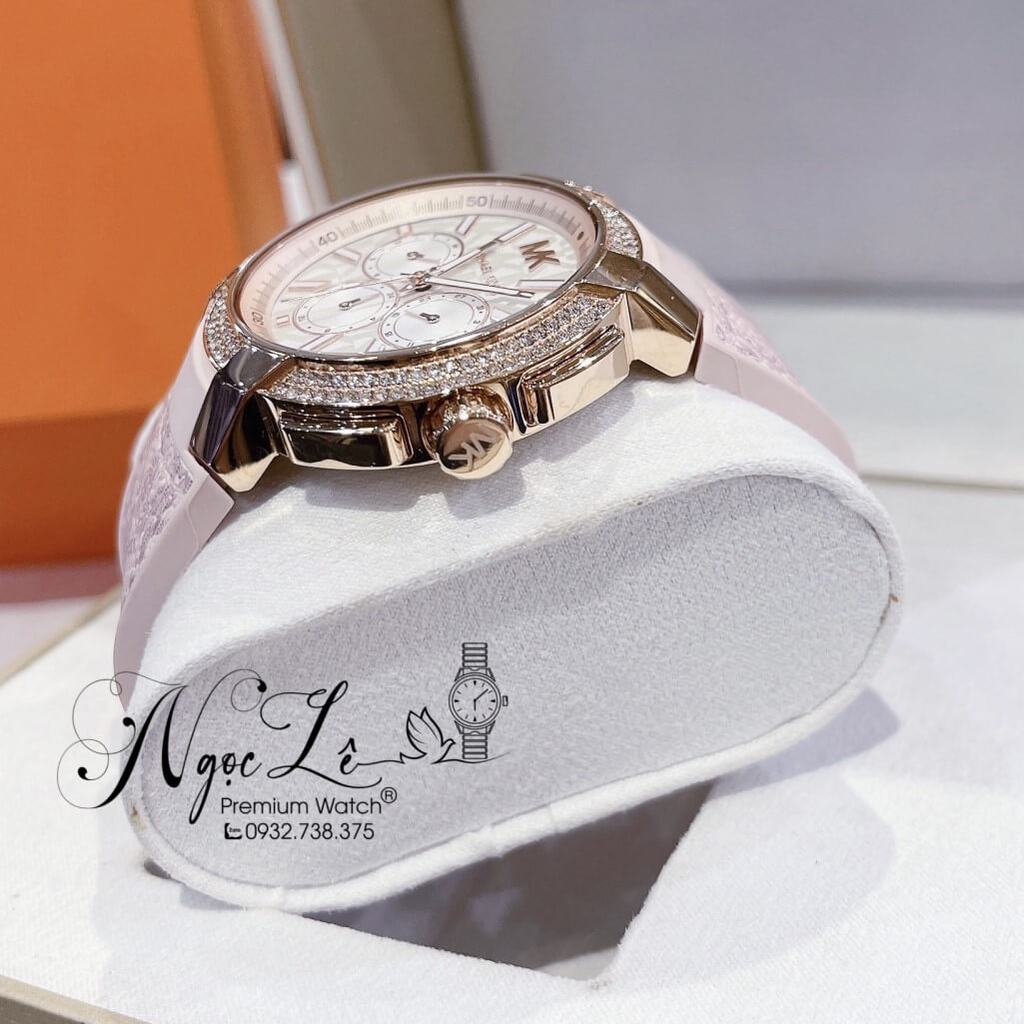 Đồng Hồ Nữ Michael Kors Oversized Pavé MK7222 Dây Da Hồng Size 42mm ...