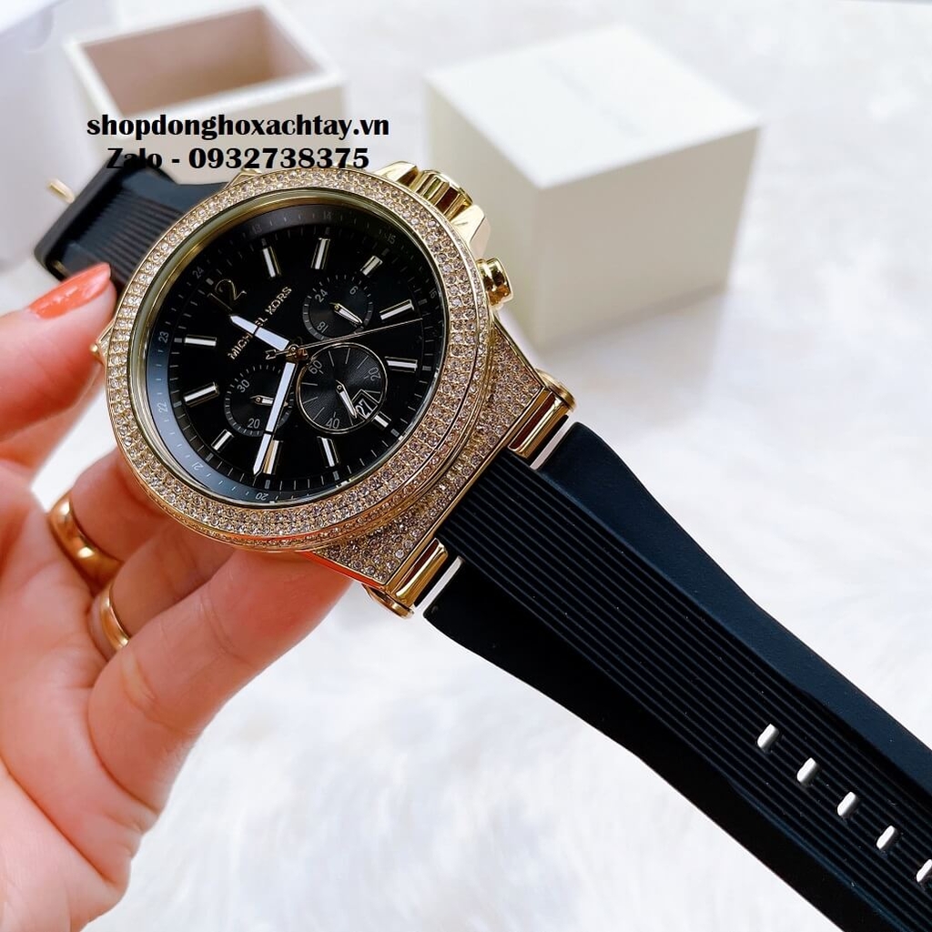Đồng Hồ Michael Kors MK8556 Nam Silicon Đính Đá Vàng 48mm Chính Hãng ...