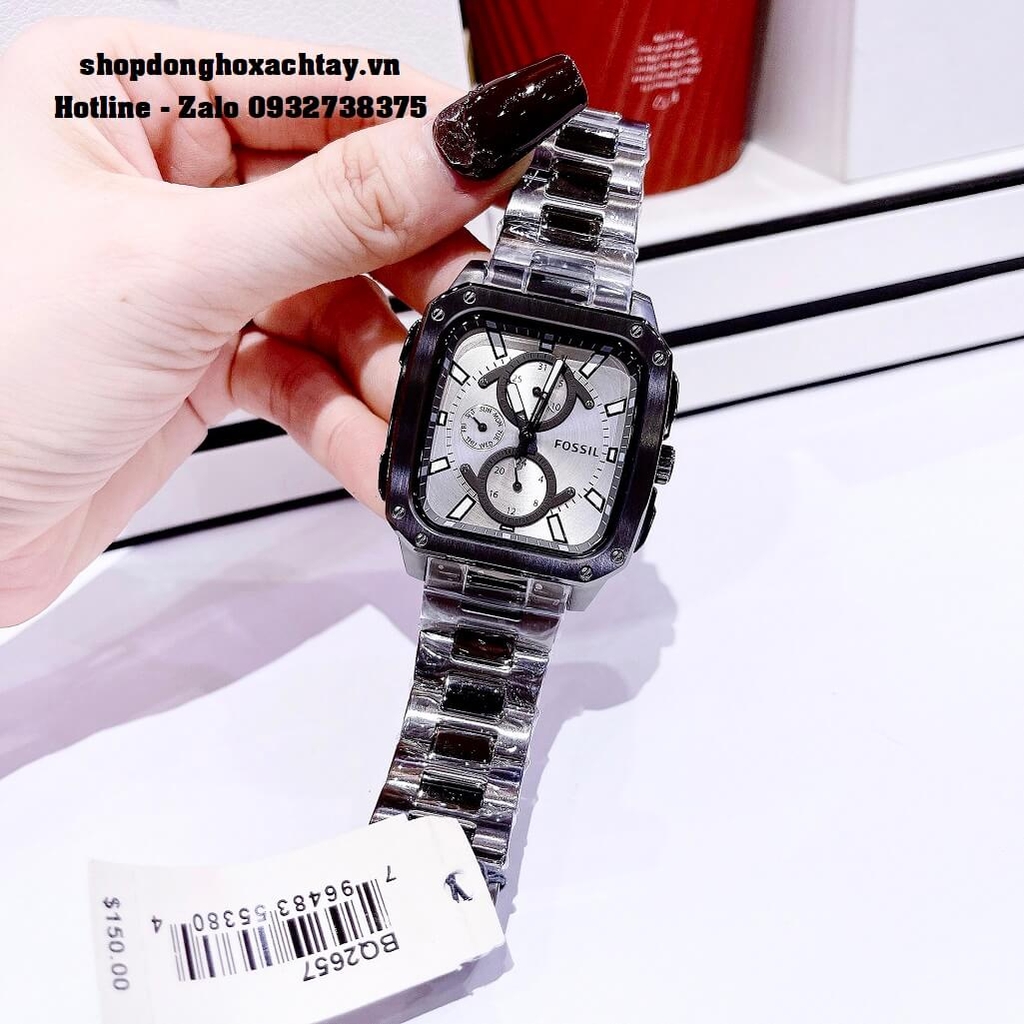 Đồng Hồ Fossil BQ2657 Nam Dây Kim Loại Xám Đen 42mm Shop Đồng Hồ Xách Tay