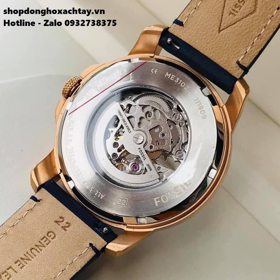 Đồng Hồ Nam Fossil ME3102 Automatic (Tự Động) Dây Da 44mm Chính Hãng ...