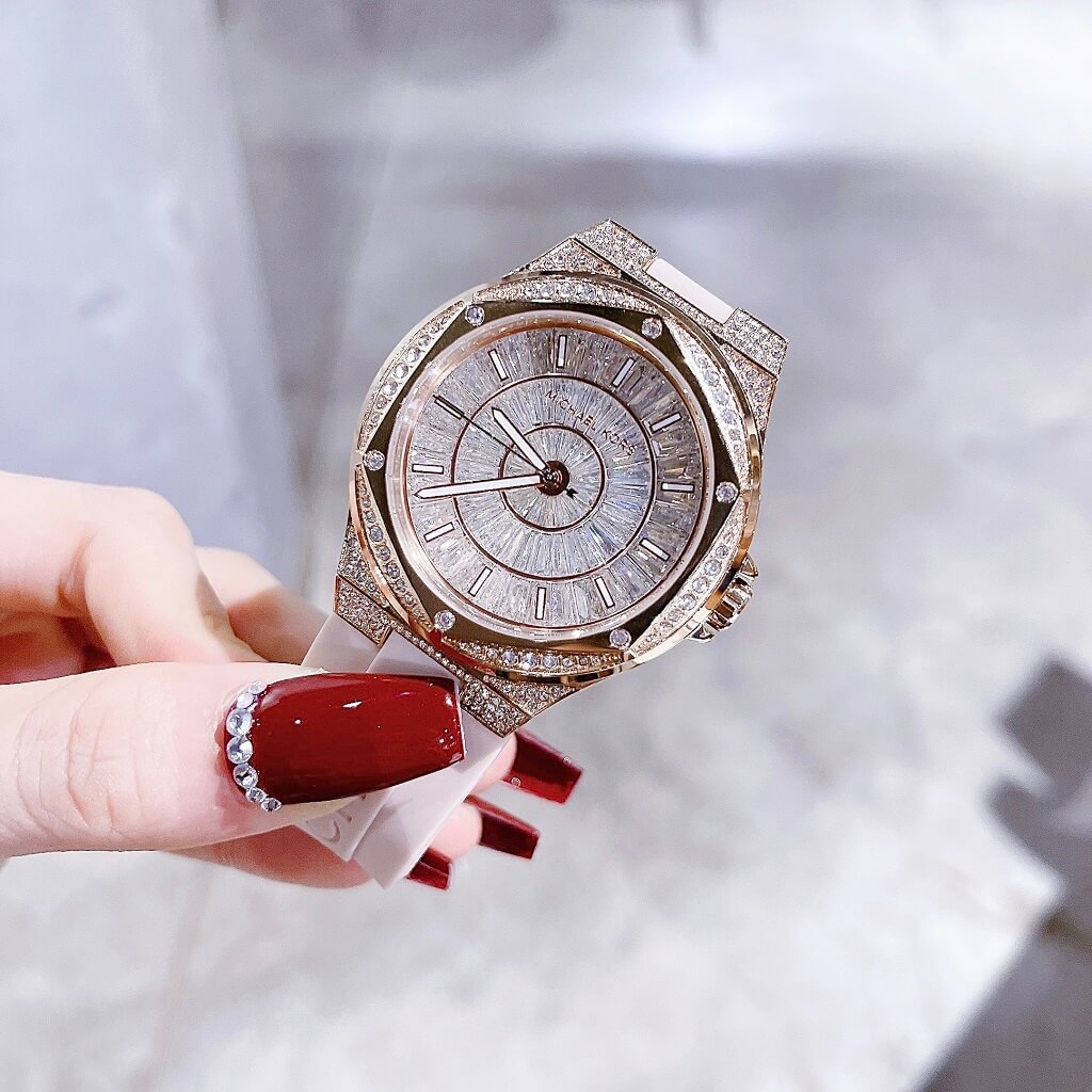 Đồng Hồ Nữ Michael Kors MK7334 Dây Silicone Hồng Vỏ Rose Gold 41mm Shop ...