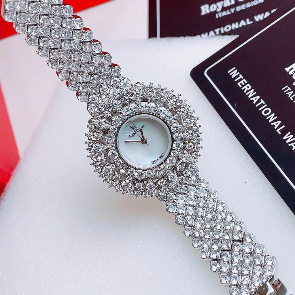 Đồng Hồ Nữ Royal Crown 2030 Đính Đá Vỏ Silver Size 35mm Chính Hãng Shop ...