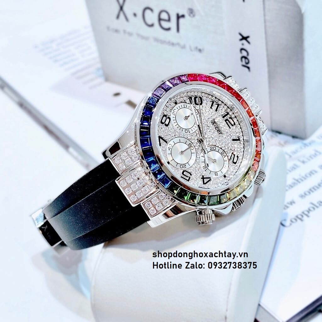 Đồng Hồ Nữ X-Cer B0617 Dây Silicone Đen Vỏ Silver 38mm Shop Đồng Hồ ...