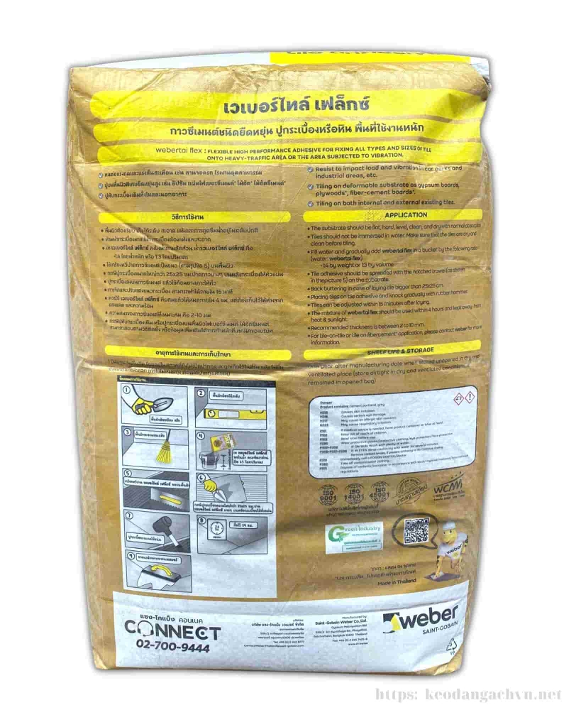 Webertai Flex - Keo dán gạch đàn hồi, cao cấp USS - Keo xây dựng hàng ...