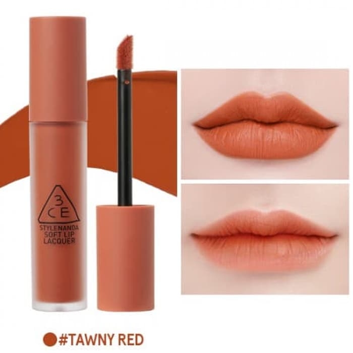 Son 3CE Kem Soft Lip Lacquer Màu Tawny Red - Cam đất Damask - Mỹ Phẩm Chính Hãng