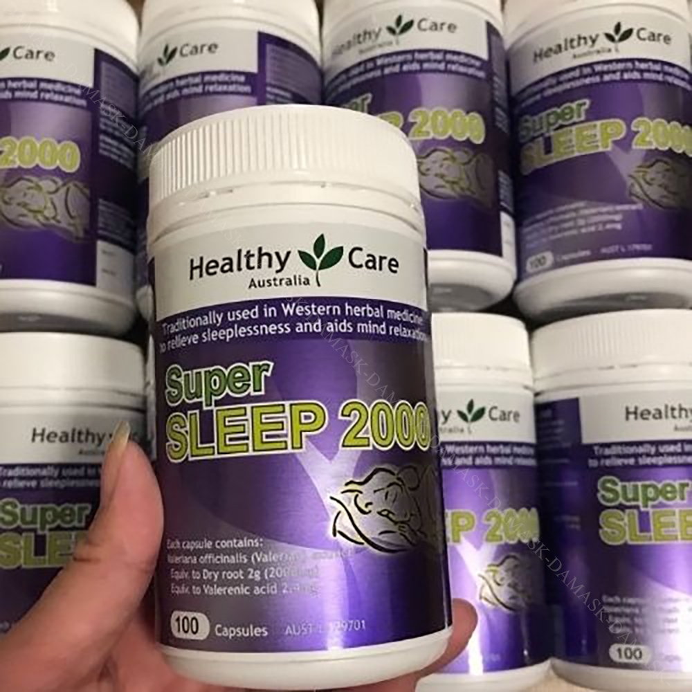 Viên uống hỗ trợ giấc ngủ Healthy Care Super Sleep 2000mg Damask - Mỹ ...