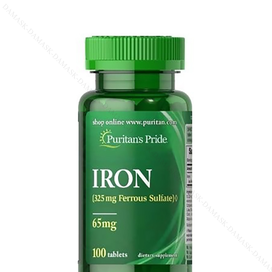 Viên uống bổ sung sắt Iron Ferrous Sulfate 65mg 100 viên Damask - Mỹ ...