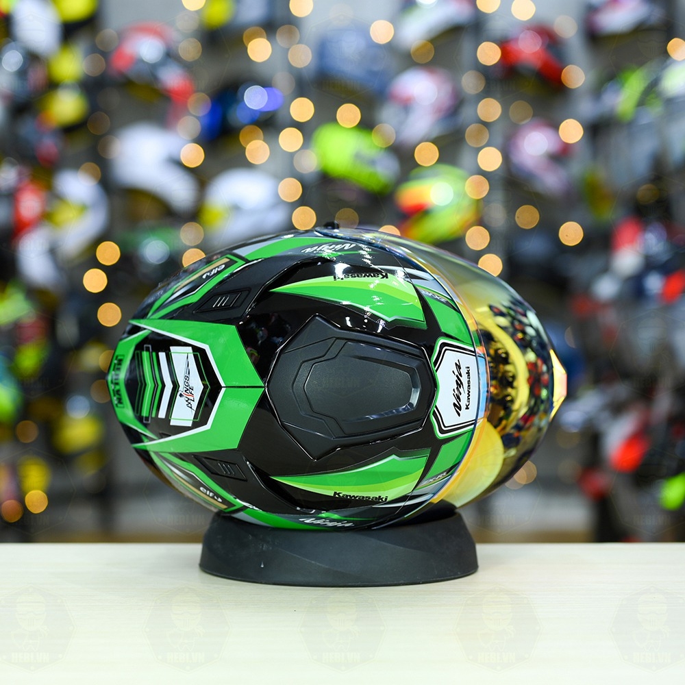 Mũ Fullface ROC R11 Pro Đen Bóng + Dán Tem Decal Kawasaki FREESHIP