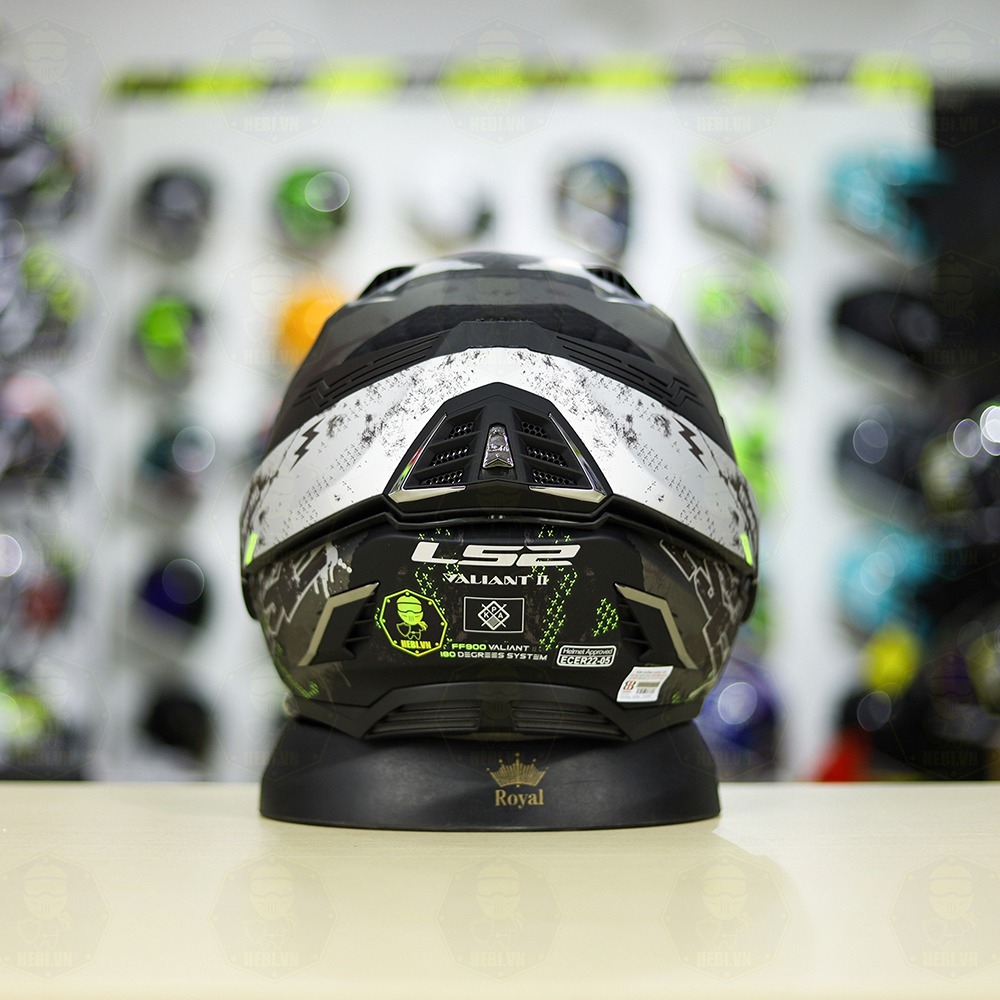 Mũ LS2 FF900 Valiant II Xám Vàng Nhám Gripper Lật Hàm FREESHIP