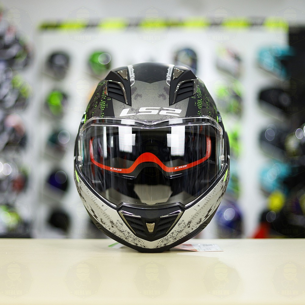 Mũ LS2 FF900 Valiant II Xám Vàng Nhám Gripper Lật Hàm FREESHIP