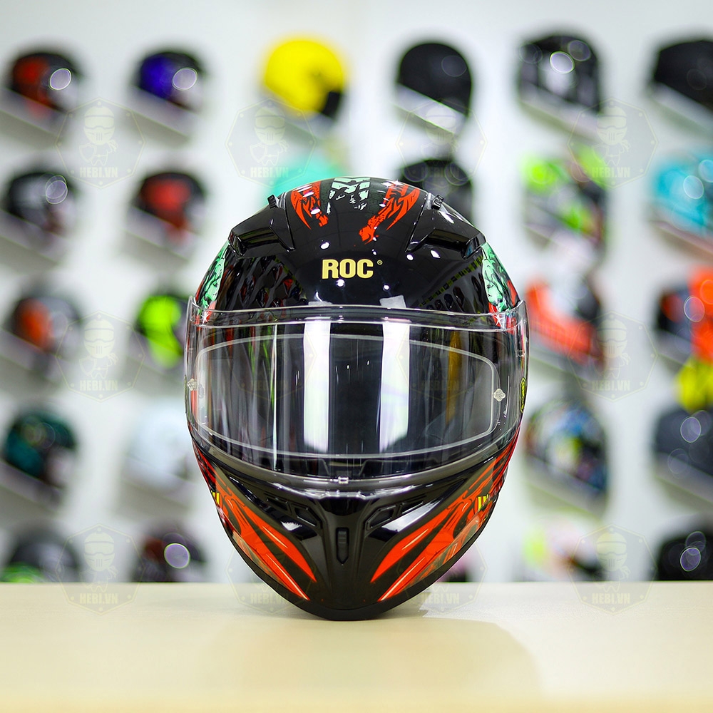 Mũ Fullface ROC 01 978 Tem V1 Đen Đỏ Xanh HULK Bóng FREESHIP