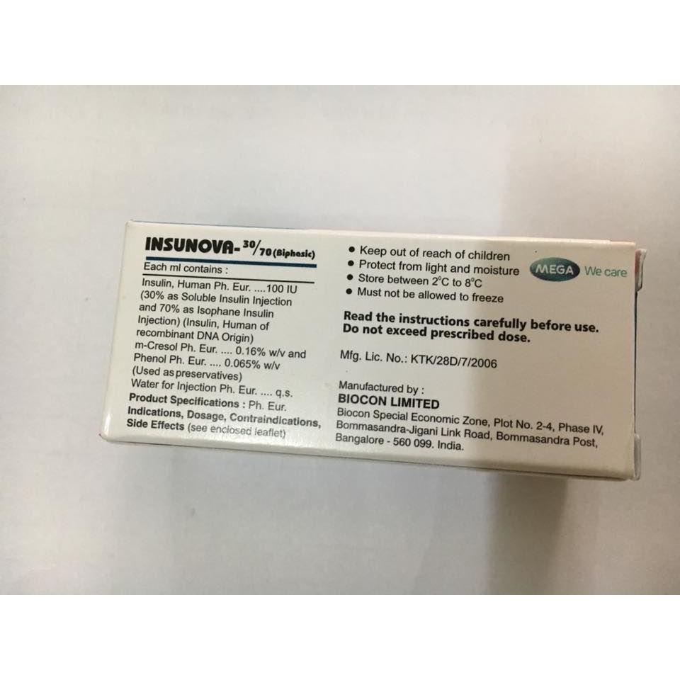 Insunova 30/70/Tiểu đường - mỡ máu/ Thuốc tân dược/nhathuocyentrang.com