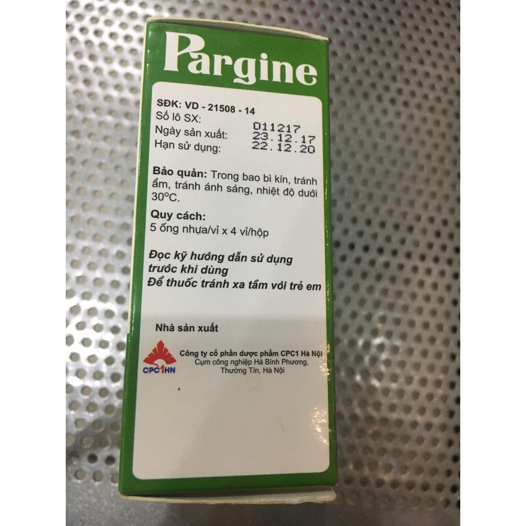 Pargine 1g/10ml/ Gan -Mật - Thận/ thuốc tân dược/nhathuocyentrang.com