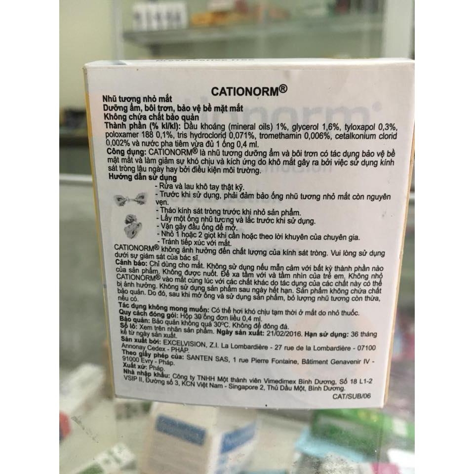 Cationorm 0.4ml/ Mắt/ thuốc tân dược/nhathuocyentrang.com