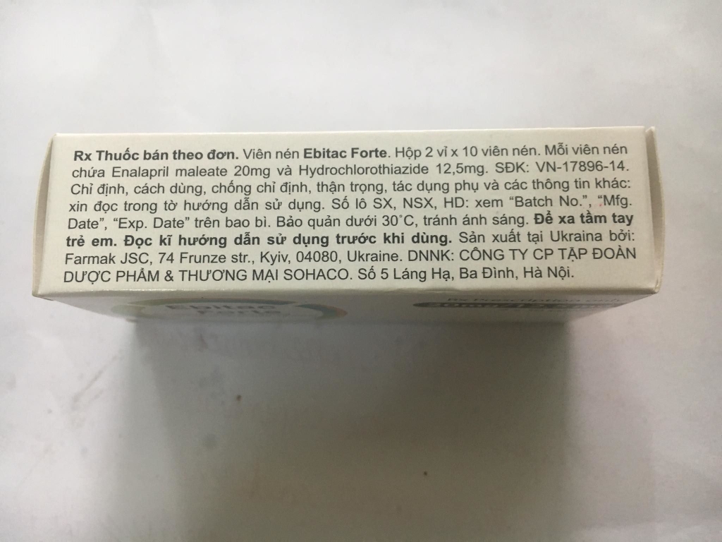 Ebitac Fort 20/12.5mg/Tim Mạch/thuốc tân dược/nhathuocyentrang.com