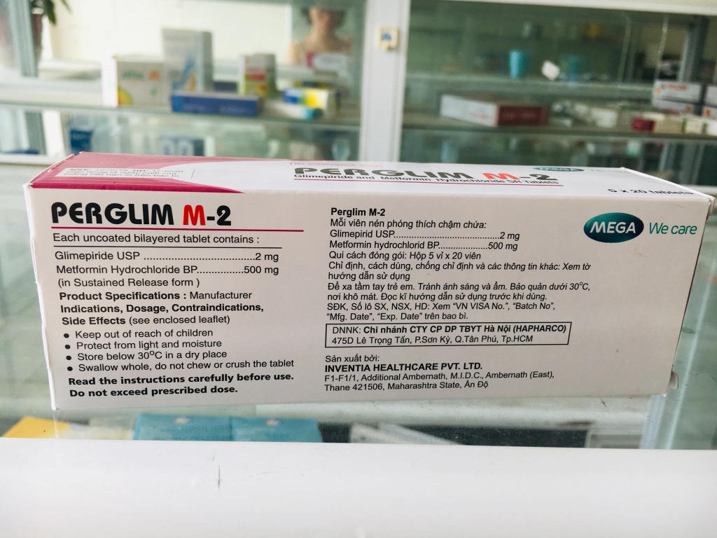 Perglim M-2/tiểu đường-mỡ máu/thuốc tân dược/nhathuocyentrang.com