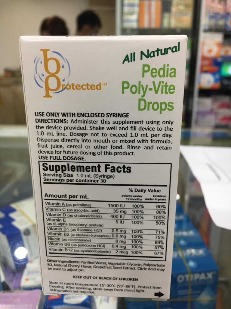 PEDIA POLY-VITE DROPS | nhathuocyentrang