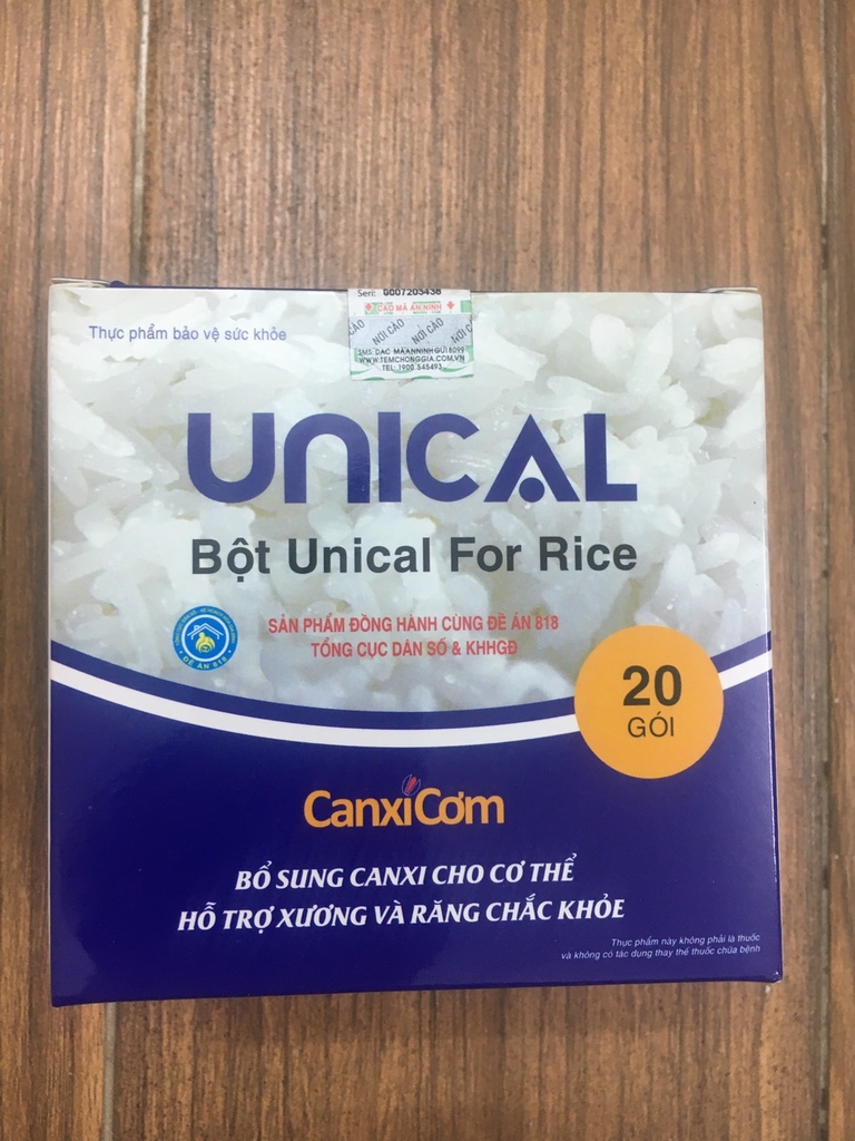 Canxi Cơm Unical for Rice (Hộp 20 gói) | nhathuocyentrang