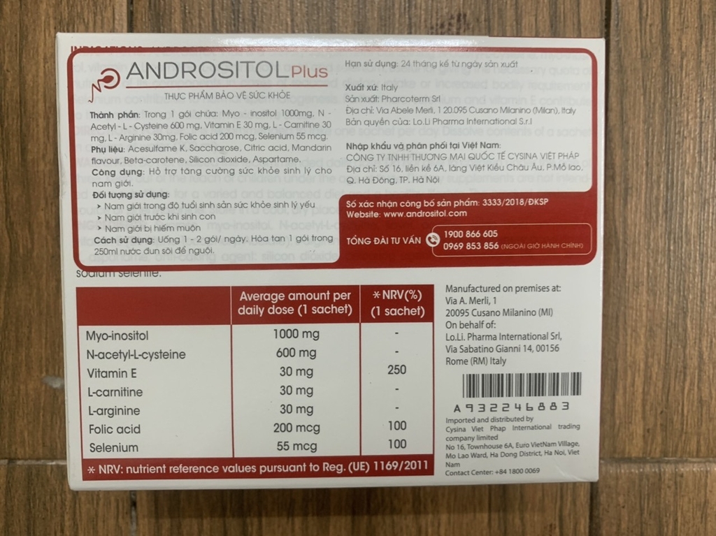 Andrositol Plus | nhathuocyentrang