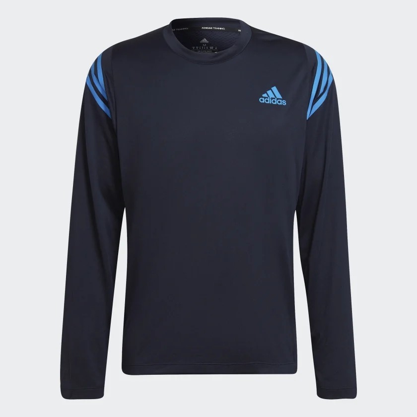 Áo Khoác Adidas Nam Chính Hãng - Long-Sleeve Training T-shirt - Navy ...