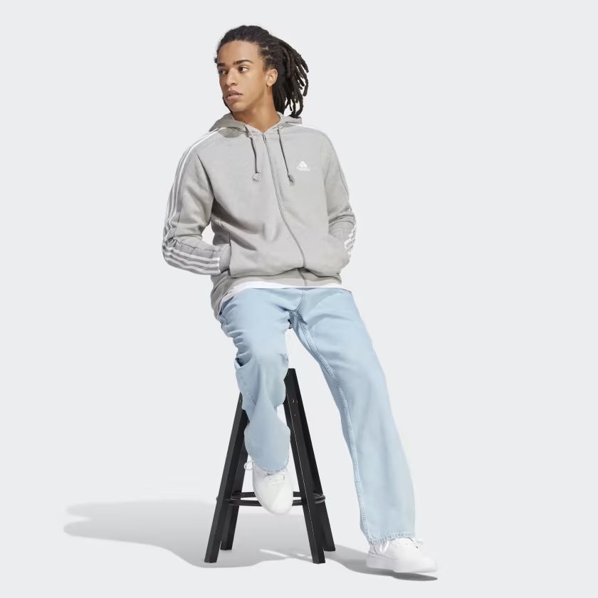Áo Adidas Nam Chính Hãng - Essentials French Terry 3 Stripes Full Zip ...