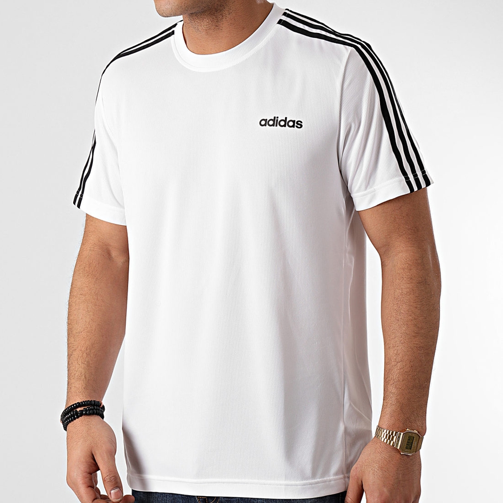 Áo Phông Adidas Chính Hãng - DESIGNED 2 MOVE 3-STRIPES TEE - White ...