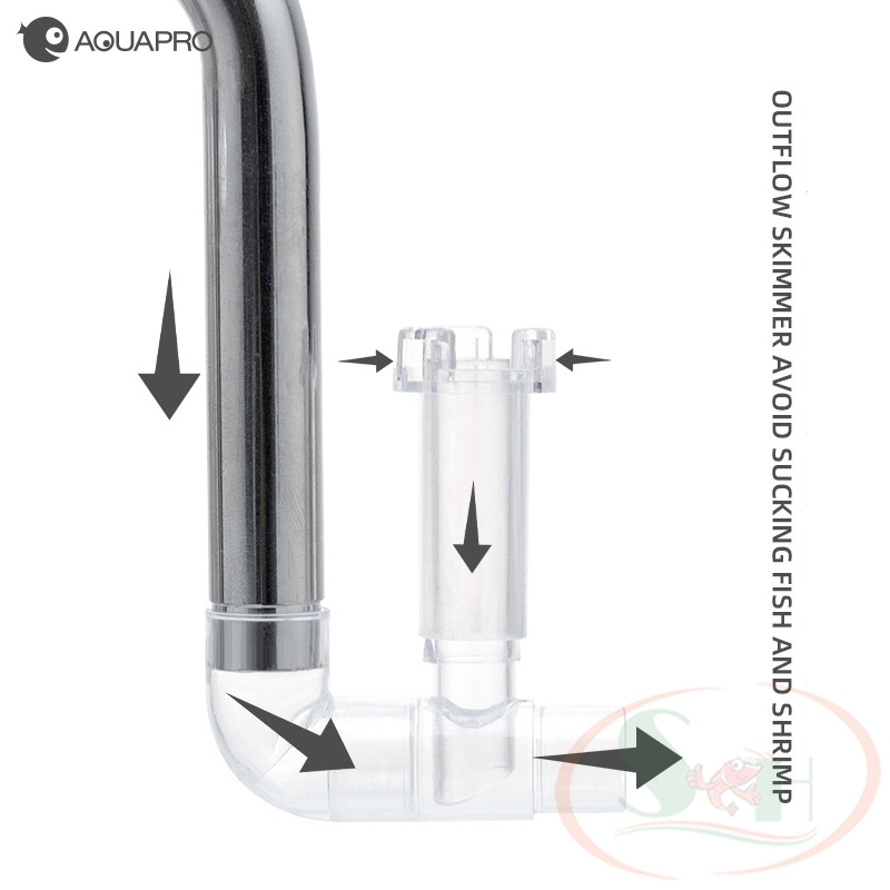 Bộ in out inox Aquapro Mini Skimmer 12, 16 mm hút váng - Shrimp Home