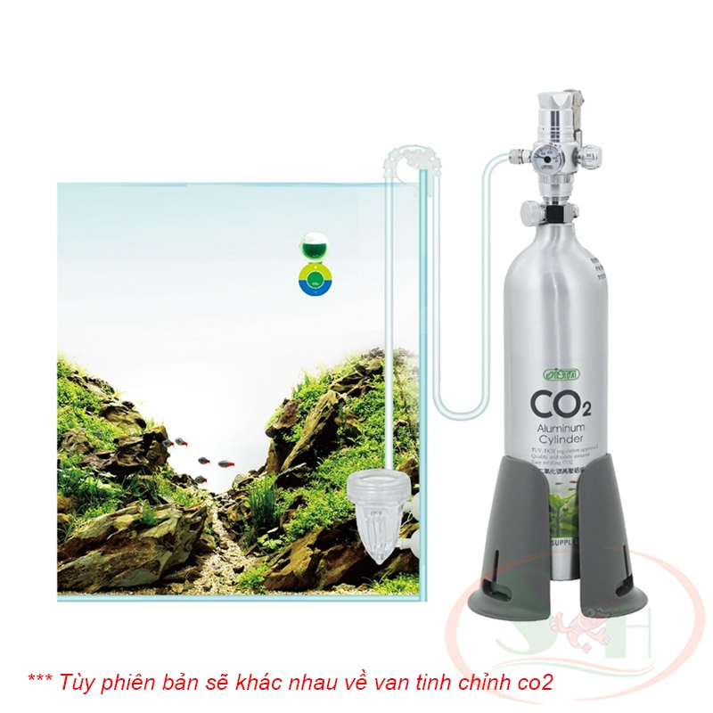 Bộ kit Ista Co2 Cylinder Set 1L combo test dây sủi co2 - Shrimp Home