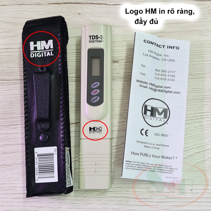 Bút đo TDS HM Digital Premier TDS-3 kiểm tra chất lượng - Shrimp Home
