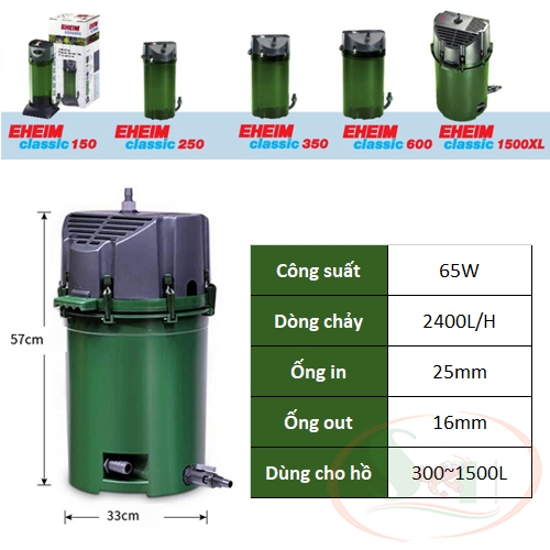 Lọc thùng Eheim classic 150 (2211), 250 (2213), 350 (2215), 600 (2217 ...