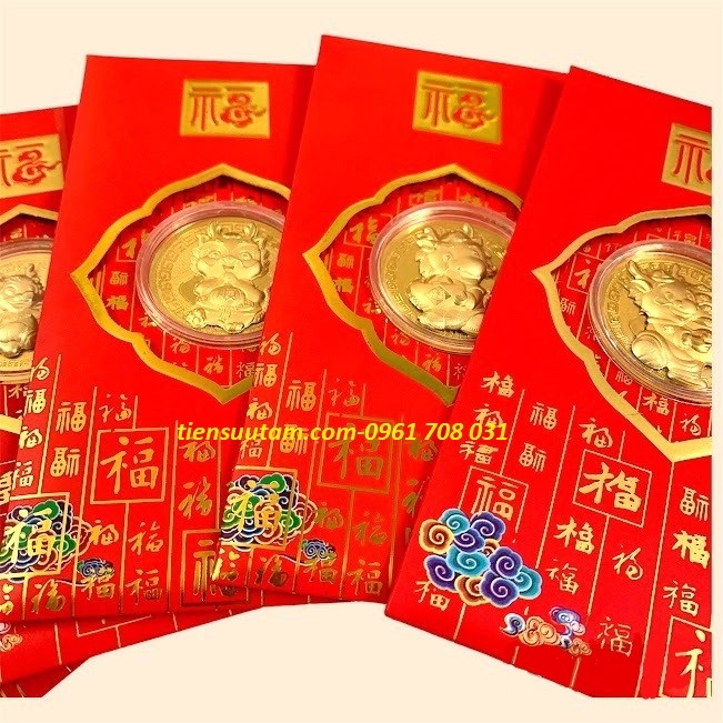 Bao Lì Xì Hình Con Rồng Cute Mạ Vàng