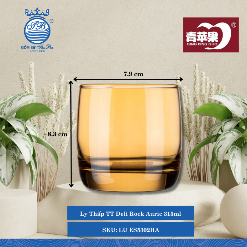 Ly Thấp Rock Auric (Nhiều Size) DELI Thủy Tinh