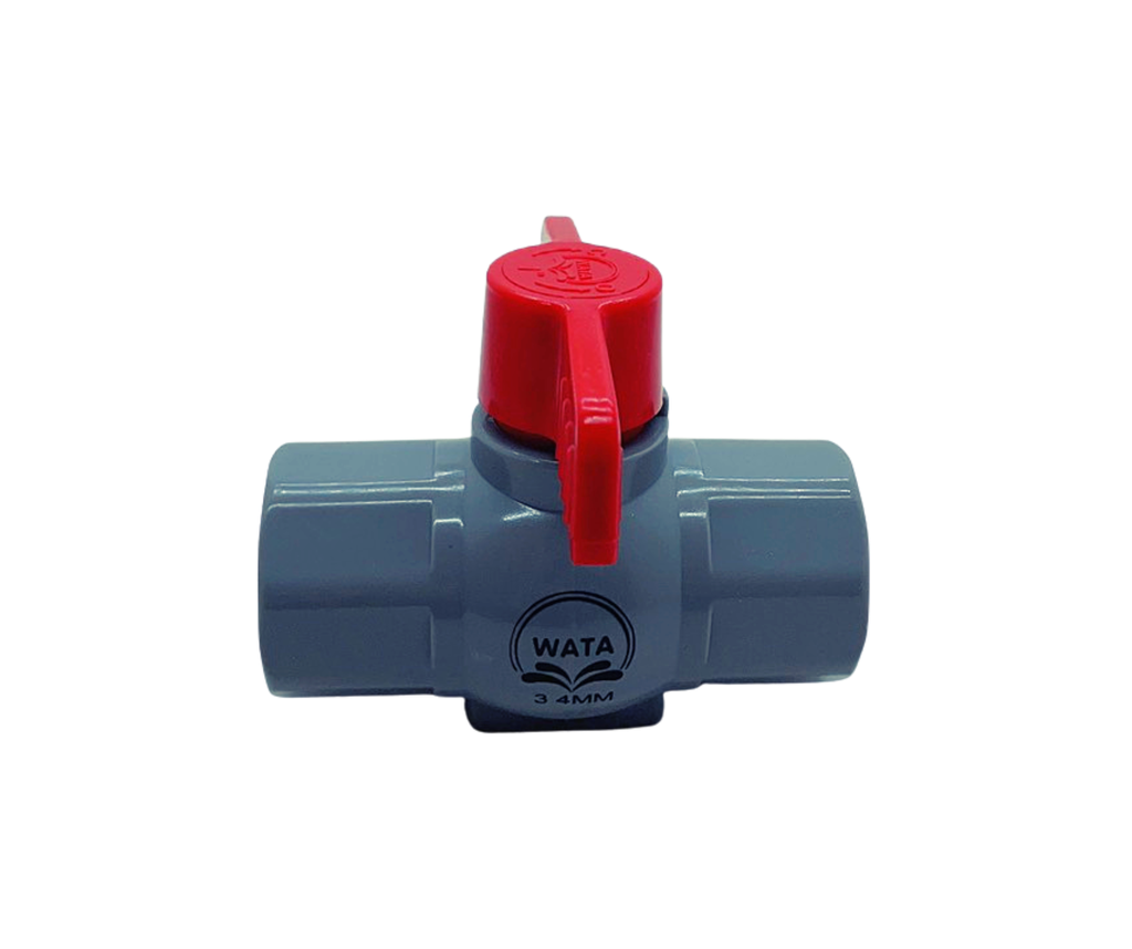 Van bi nhựa PVC tay đỏ phi 34mm - ren trong - WATA