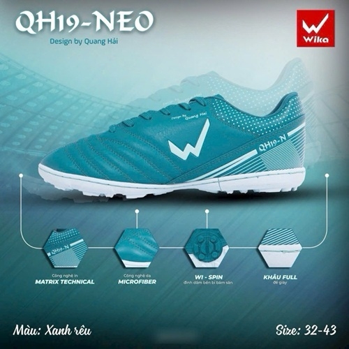 Giày đá bóng Wika QH19 NEO 2 đế TF trẻ em | Giày đá banh trẻ em Wika QH19 NEO 2 đế TF