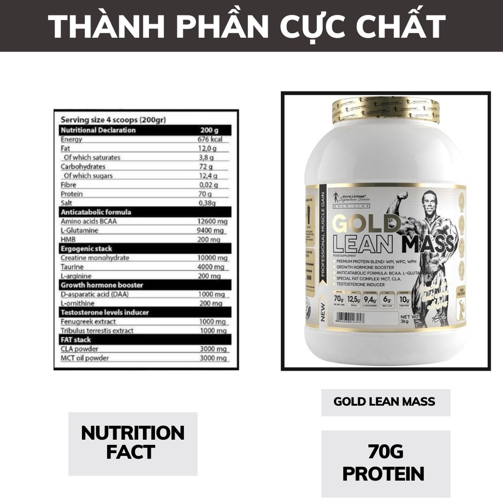 GOLD LEAN MASS - HỦ 3KG - Cơ Bắp Shop