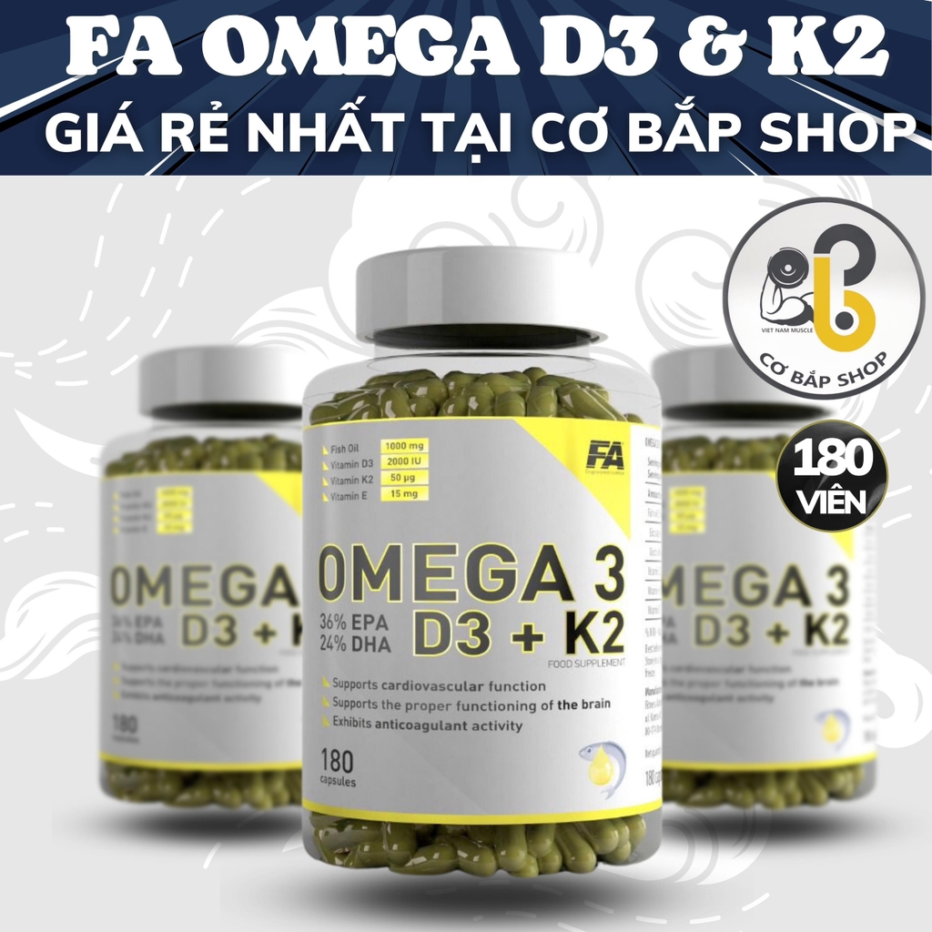 FA OMEGA 3 D3 K2 180 CAPS - Cơ Bắp Shop
