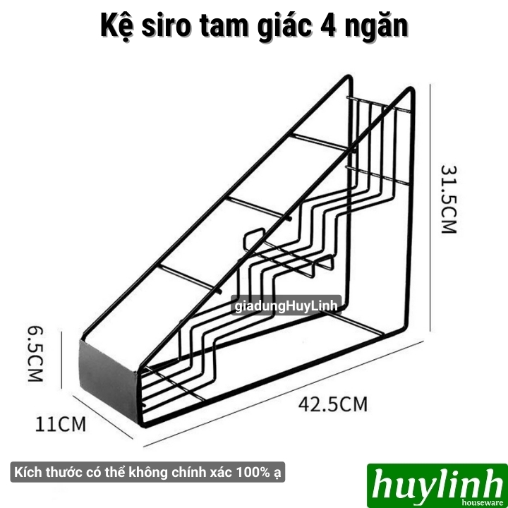 Giá - kệ đựng chai siro tam giác 4 ngăn