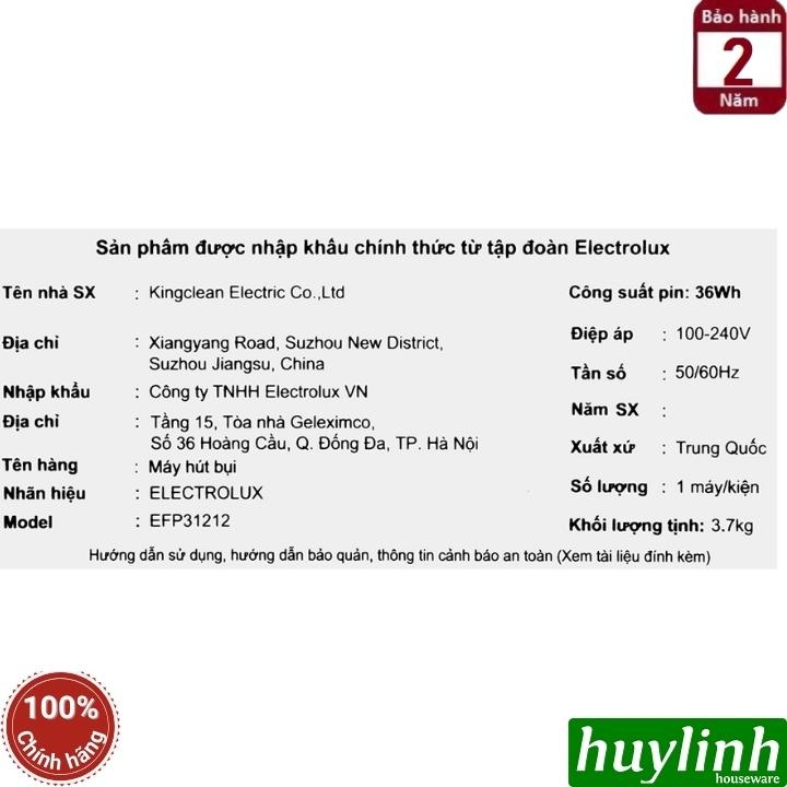 Máy hút bụi không dây dùng pin Electrolux EFP31212 - 2 trong 1 - pin ...