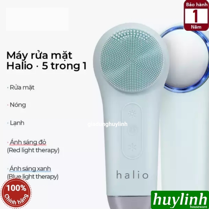 Máy Rửa Mặt Massage Tích Hợp Liệu Pháp Ánh Sáng Và Nhiệt Halio Multi ...