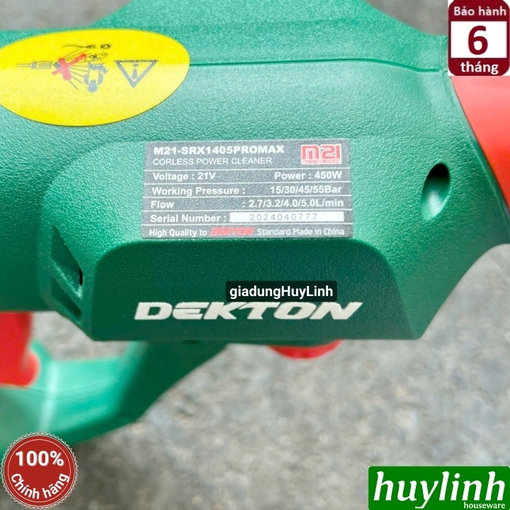 Máy xịt rửa xe dùng pin Dekton M21-SRX1405 PROMAX - không chổi than