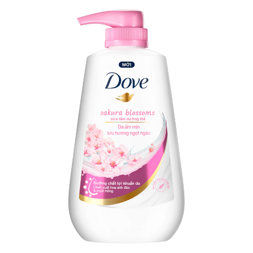 Sữa Tắm Dưỡng Thể Ẩm Mịn Dove Sakura Blossoms (Hoa Anh Đào & Muối Hồng)