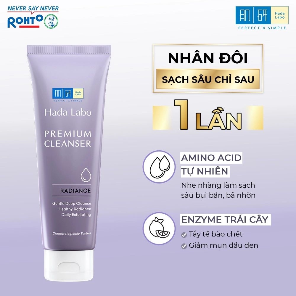 Sữa Rửa Mặt Hada Labo Premium Cleanser 100g