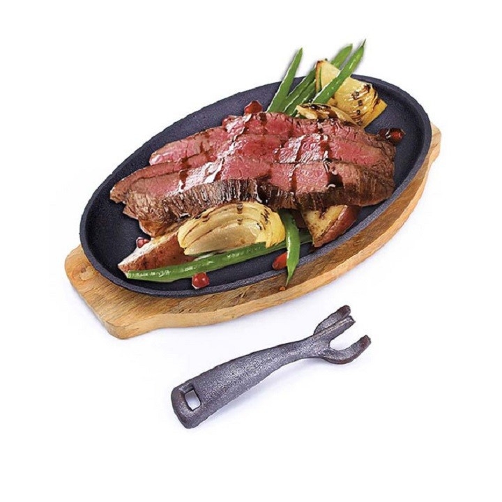 chảo gang bò né - chảo gang bò bít tết Khánh Phương Shop