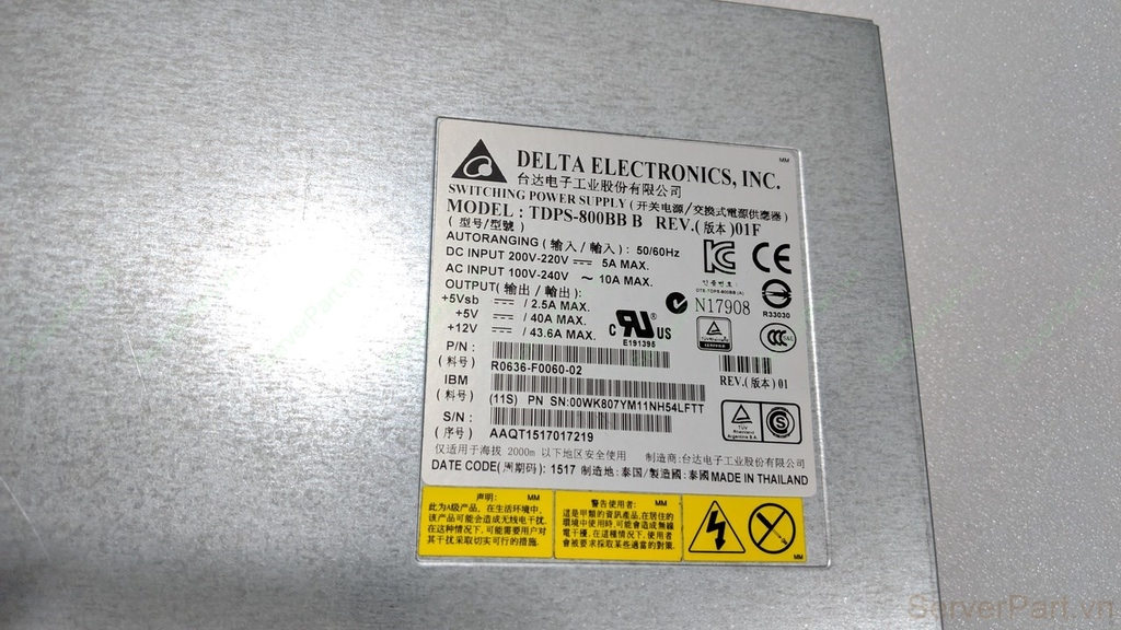 Bộ nguồn PSU Hot IBM V3500 V3700 V5000 EXP2512 EXP2524 800w 45W8229 ...
