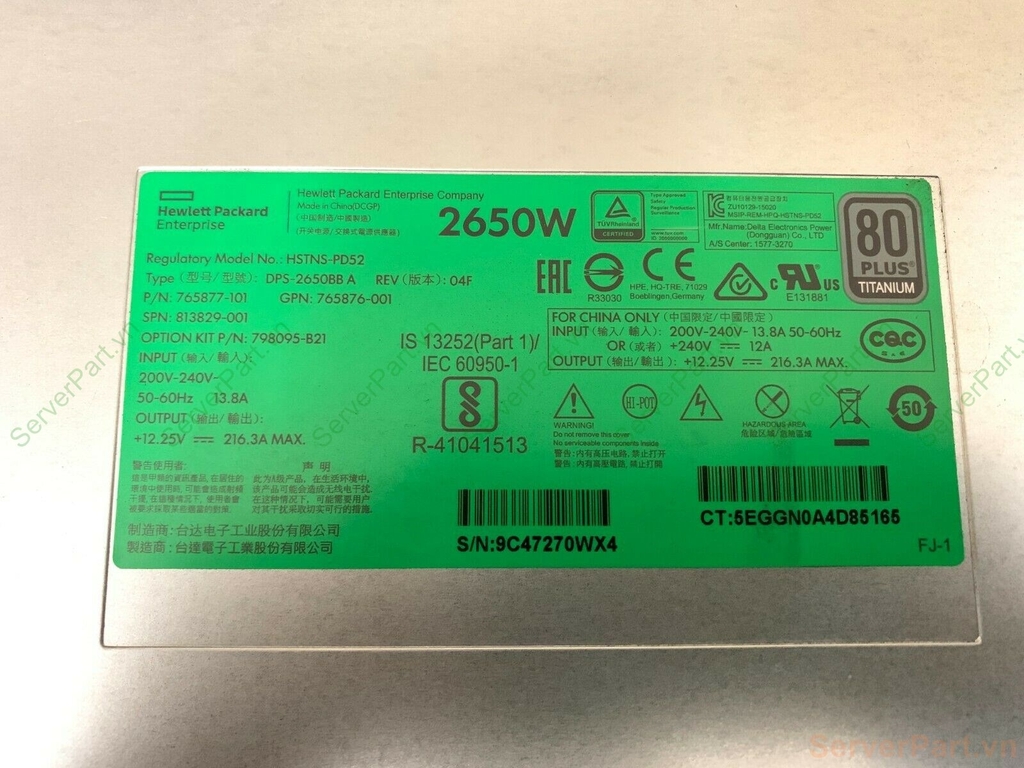 813829-001 765877-101 g765876-001 798095-B21 Bộ nguồn PSU Hot HP Syner ...