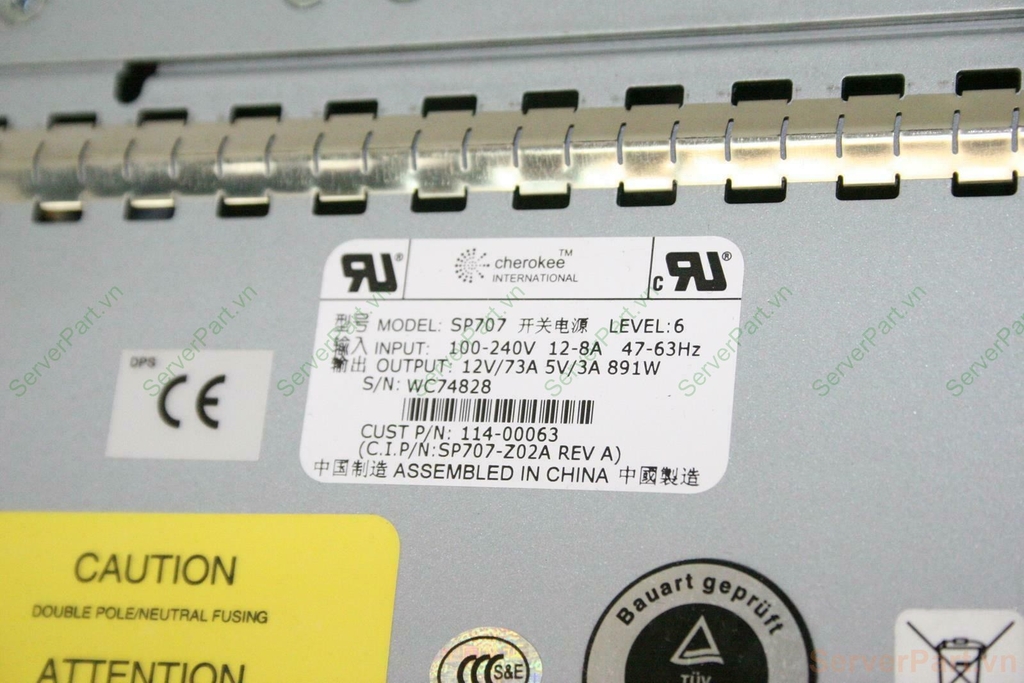 114-00063 SP707 Bộ nguồn PSU Hot NetApp FAS3140 FAS3160 FAS3170 891w ...