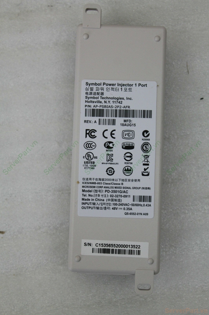AP-PSBIAS-2P2-AFR Bộ nguồn PSU Motorola PoE Power Injector | ServerPart.vn