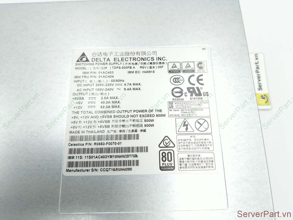 01AC404 01AC403 TDPS-800FB 800w R0850-F0070-01 Bộ nguồn PSU Hot IBM St ...
