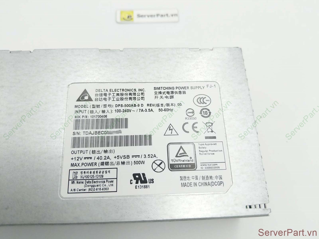 Bộ nguồn PSU Delta Electronics DPS-500AB-9 500w | ServerPart.vn