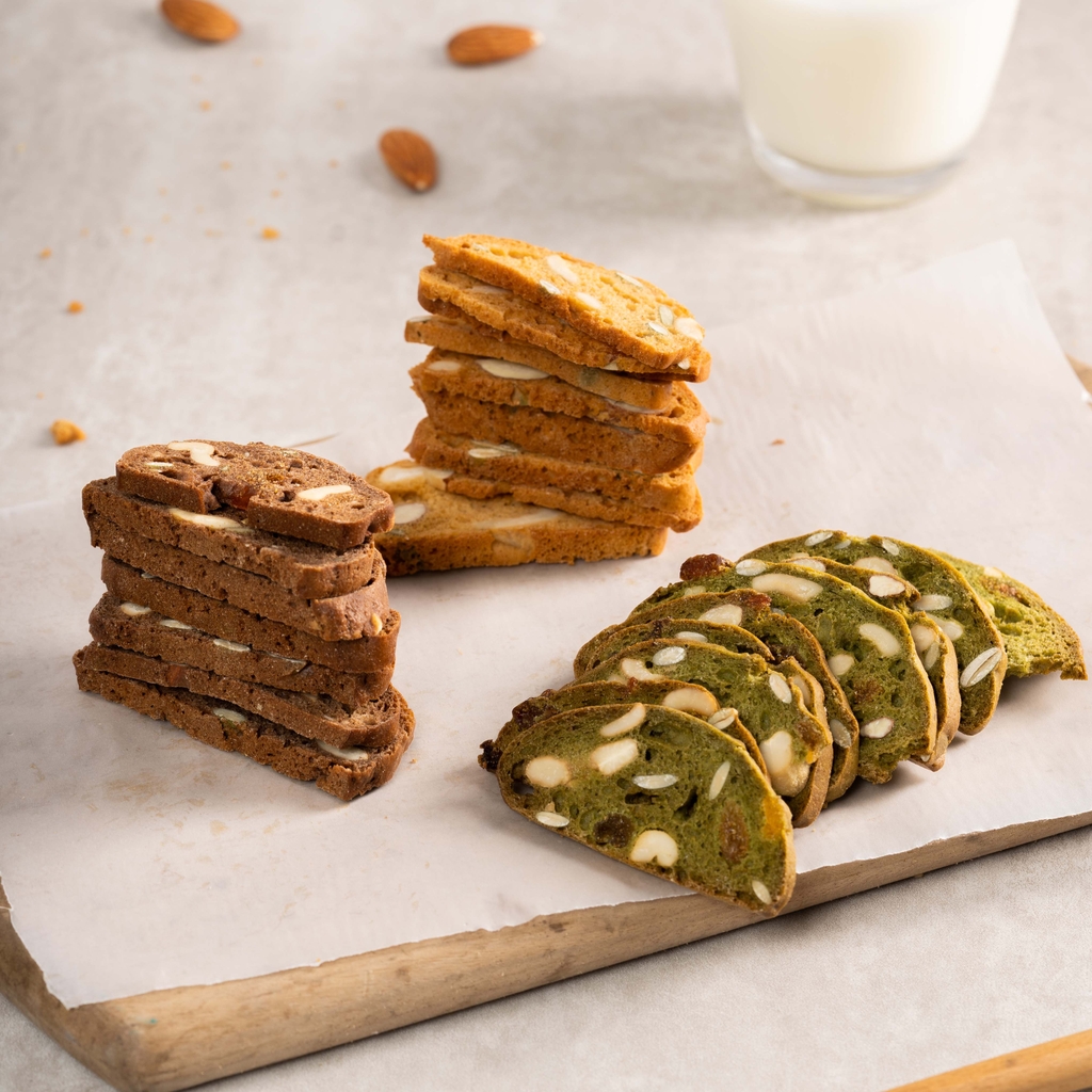 BÁNH BISCOTTI MIX 3 VỊ ( VANI, SOCOLA, TRÀ XANH ) Vua Bánh Hạt